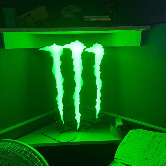 Other | Large Vintage Illuminated Monster Energy Sign 26x17 | Poshmark